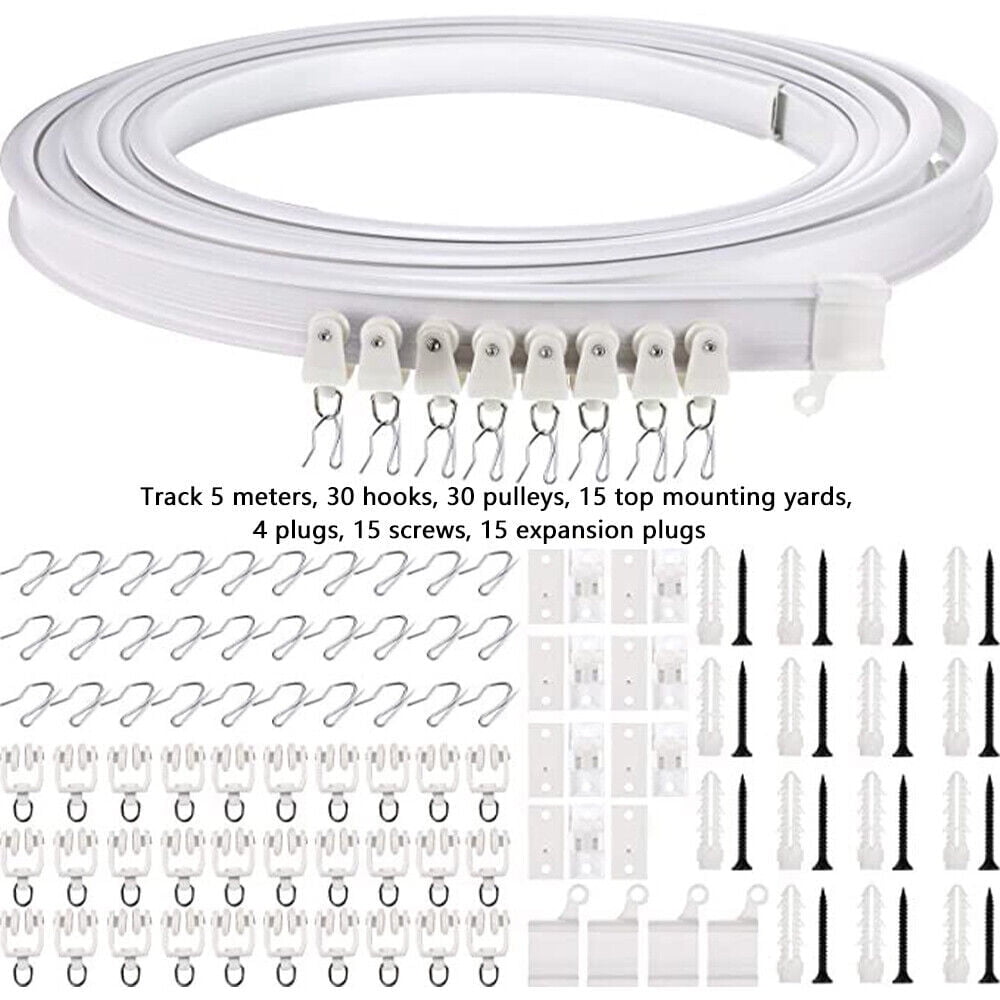 Kqiang Flexible Bendable Ceiling Curtain Track, 16.4FT Plastic Track ...