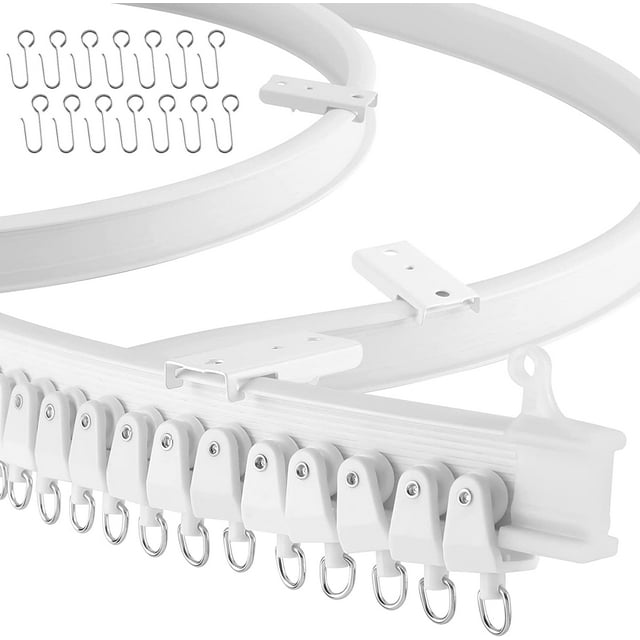 Flexible Bendable Ceiling Curtain Track, White Curved Ceiling Mount ...