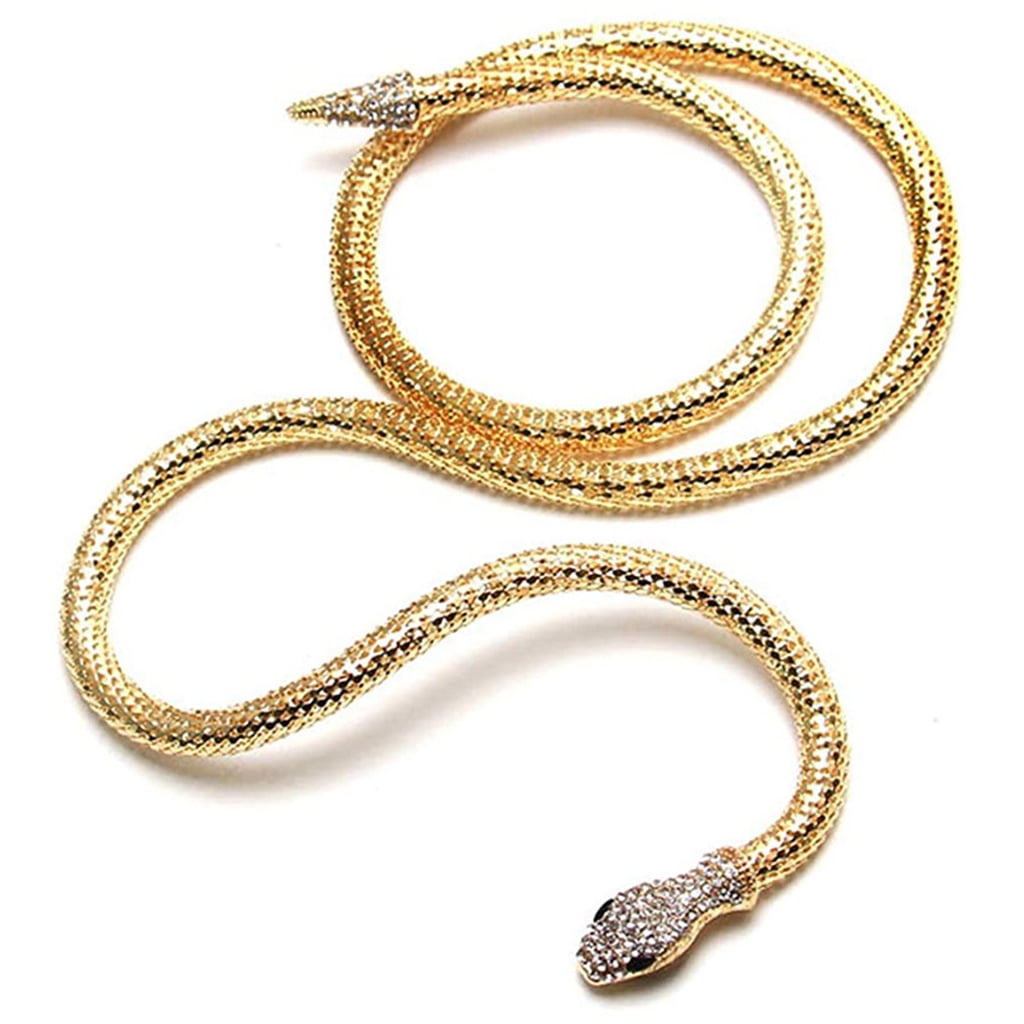 Flexible Bendable Snake Necklace with Black Eyes Wrap Bangle Twistable ...