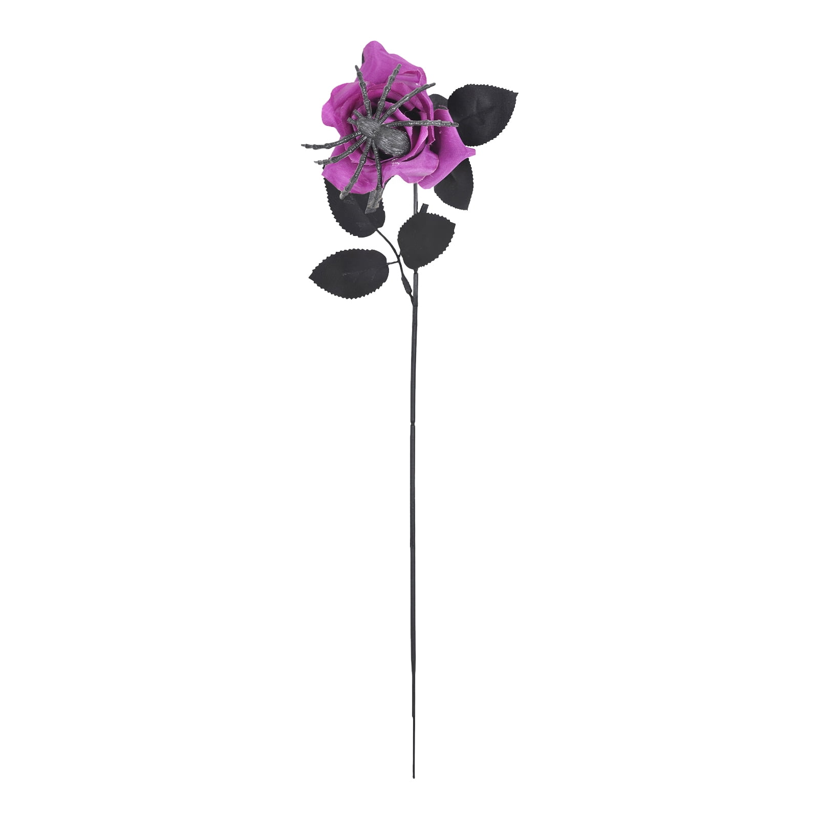 Flexible Black Spiders Rose Flower Stem Bouquet Halloween Decoration ...