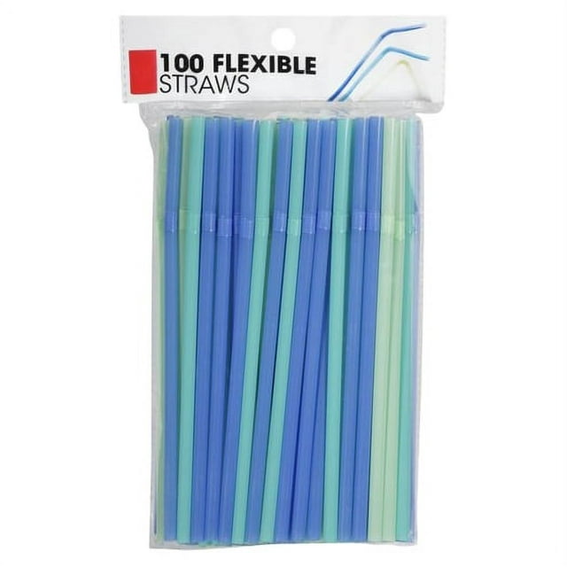 Flexible Blue & Green Straws, 100 Count - Walmart.com
