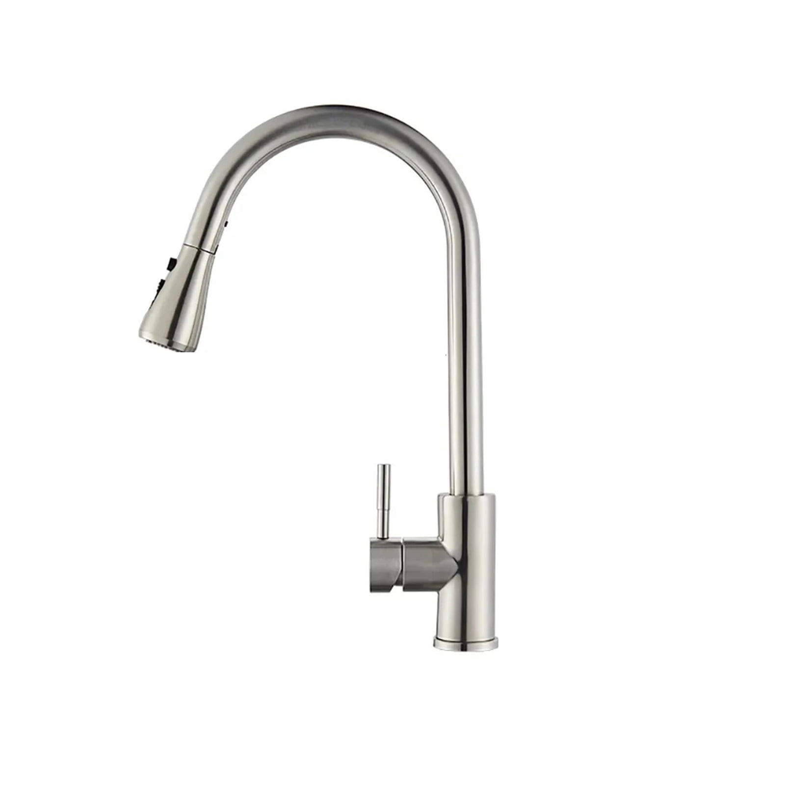Flexible Brushed Nickel Kitchen Faucet Pull Out Kitchen Sink Mixer Tap ...