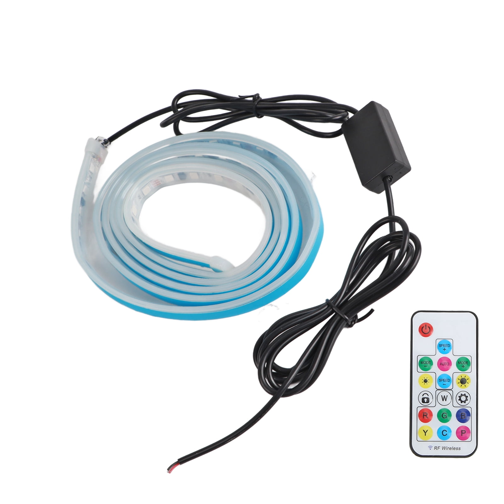 Flexible Car LED Light Strip - 1.8m, RGB Colorful, Remote Control ...
