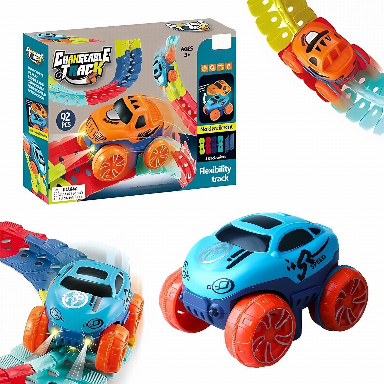 Flexible Car Race Track For Kids Race Track Set Toddler Race Track Race ...