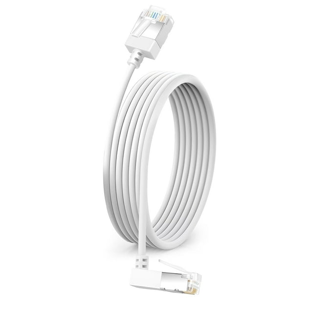Flexible Cat 6 Ethernet Cable 270 °Upward Angle 25 Feet, Ultra Thin & Slim Rj45 Cat 6a LAN Cord ...