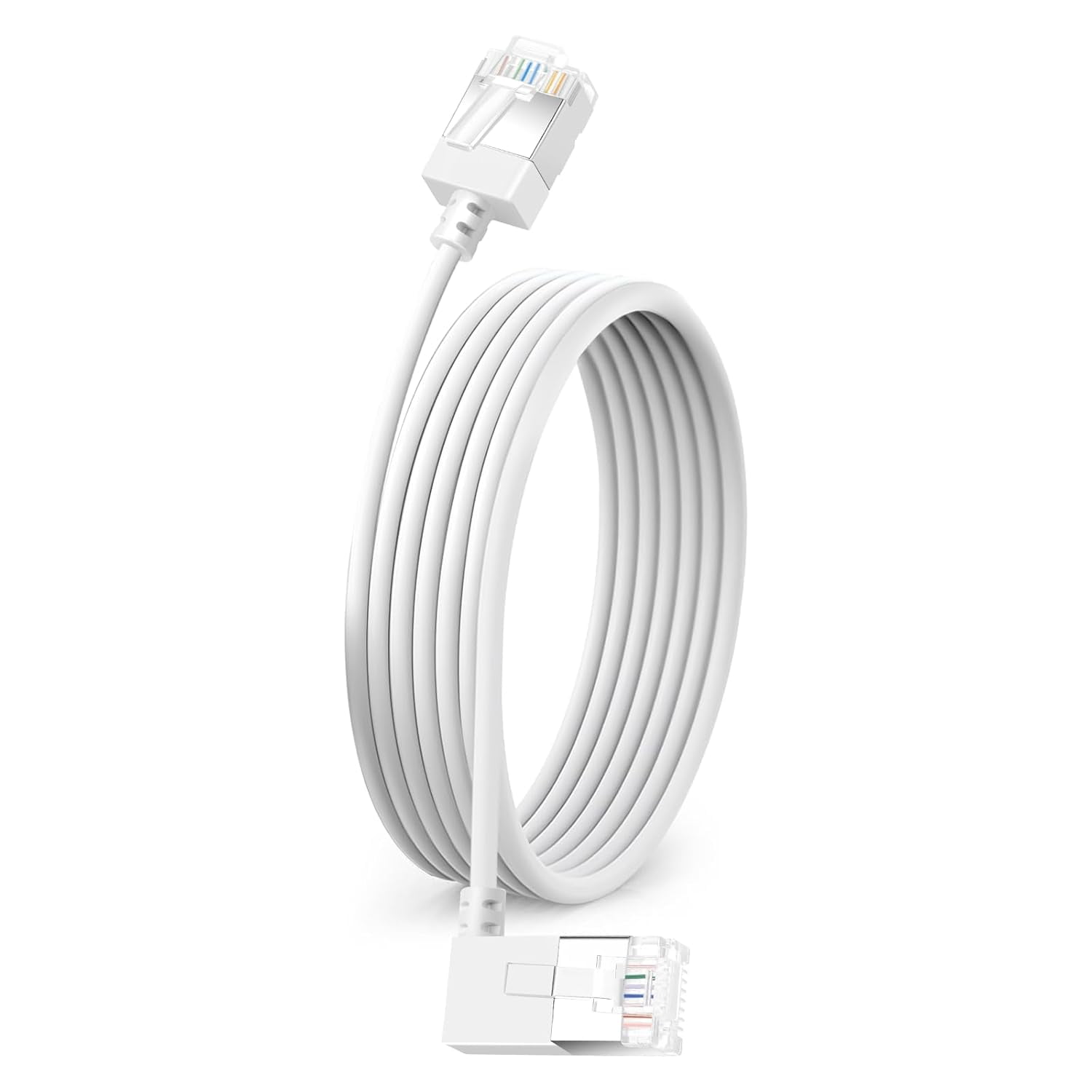 Flexible Cat 6 Ethernet Cable 90° Right Angled 6.6 Feet, Ultra Thin ...