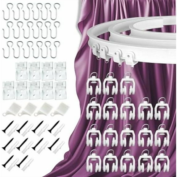 Flexible Ceiling Curtain Track - Room Divider, Curtain Rod, Wall ...