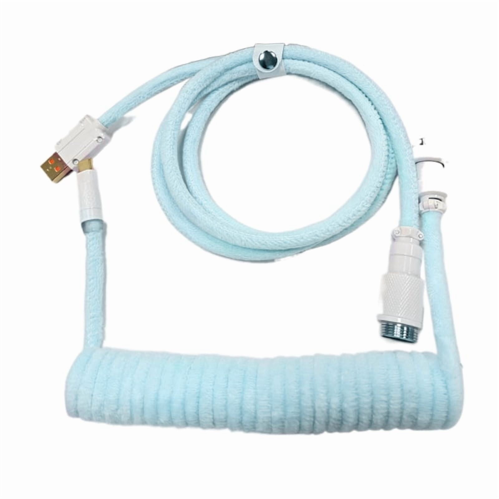 Flexible Coiled USB C Keyboard Cable, Metal Aviation Connector lushie ...