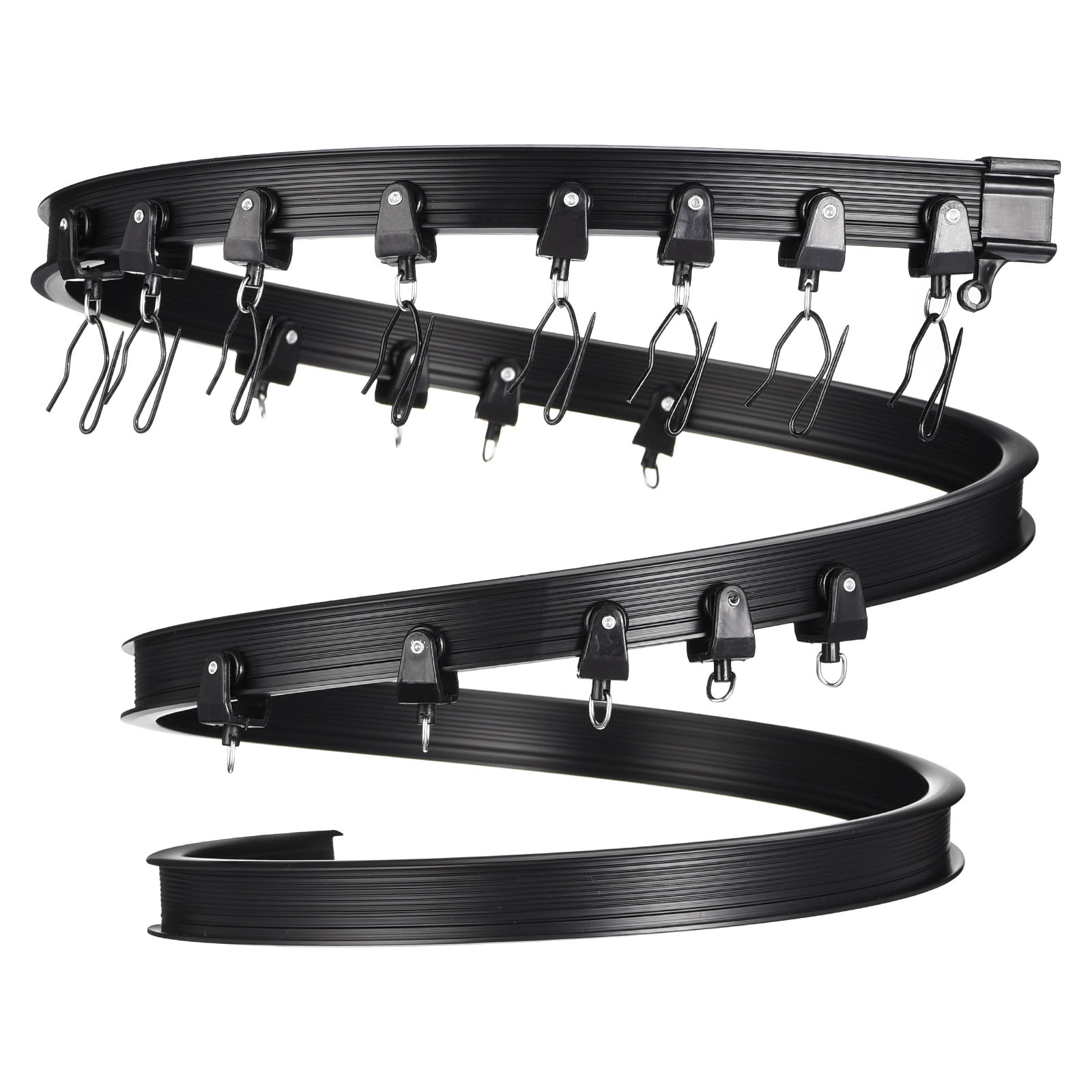 Flexible Curved Ceiling Curtain Track Bendable Mount (Black, 6.5ft ...