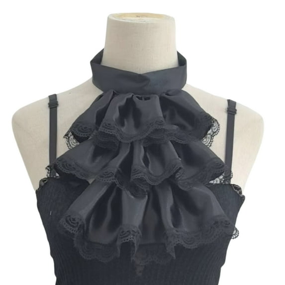 Flexible Detachable Lace Ruffled Collar Bib Neckpiece Consistent Casual ...