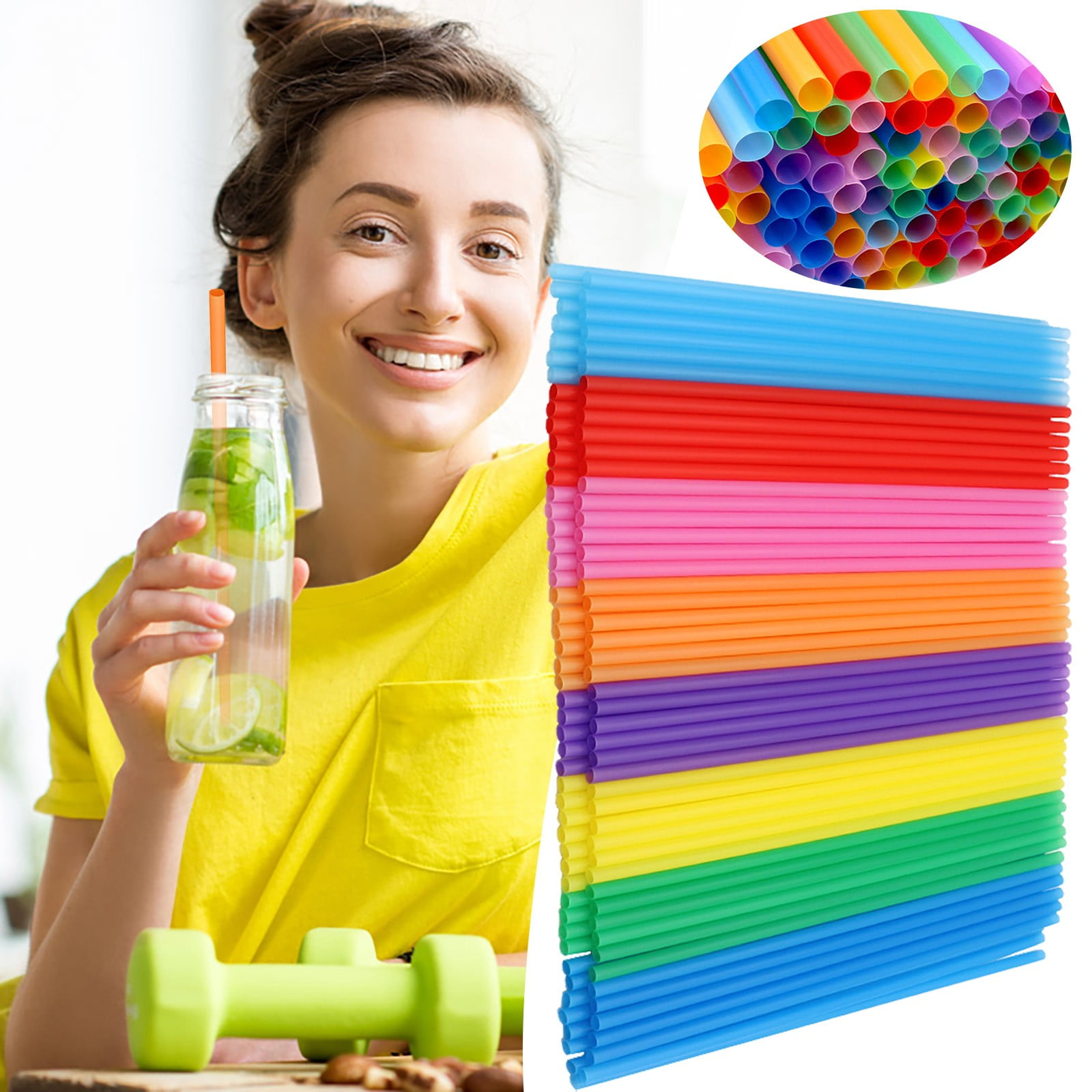 Flexible Disposable Plastic Drinking Straws For Banquet Bar Drinks 19*0.6cm Pink 100pc - Walmart.com