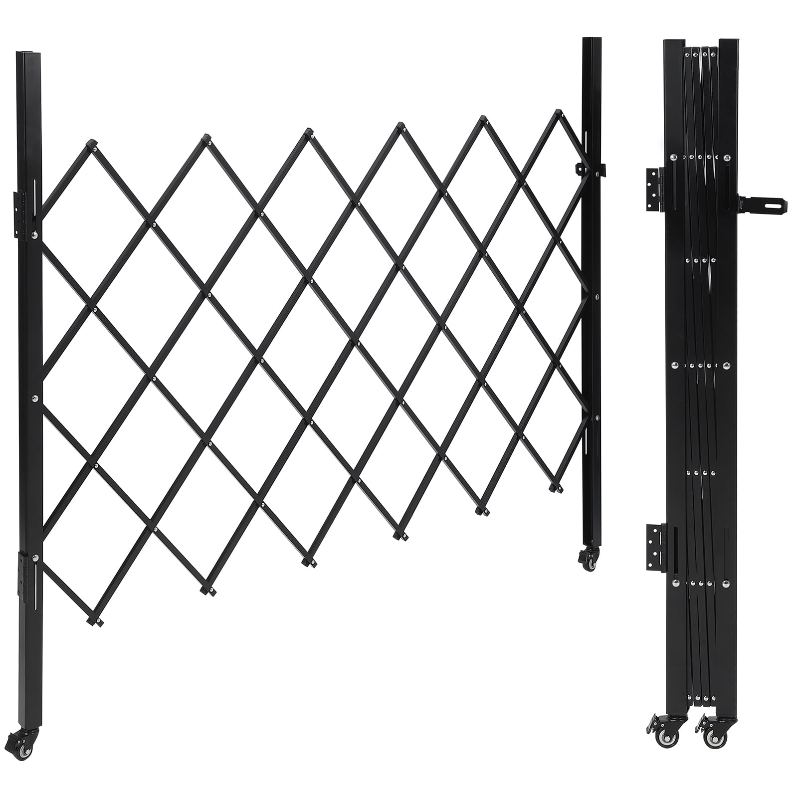Flexible Double Folding Security Gate, 85" H x 150" W Steel Accordion ...
