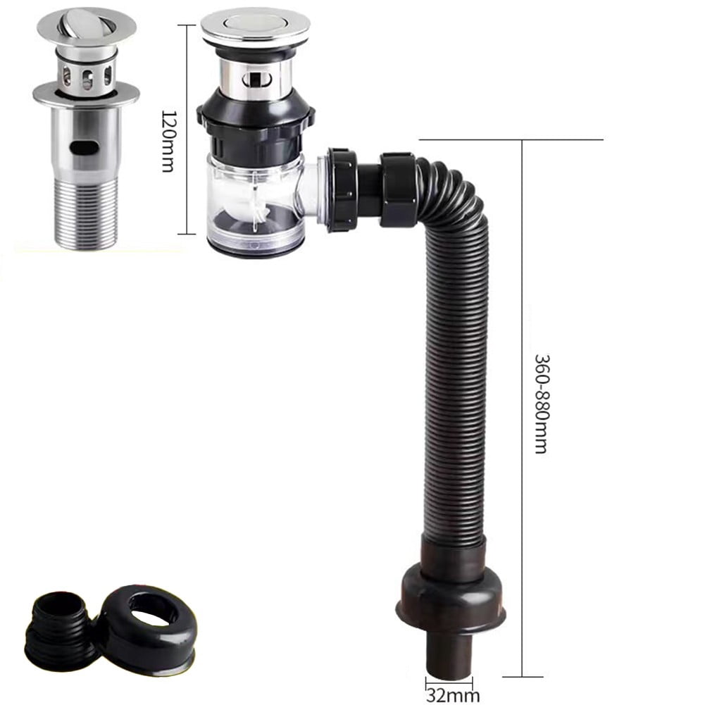Flexible Drain Pipe Downspout Sink Drain Filter Kitchen And Bathroom ...