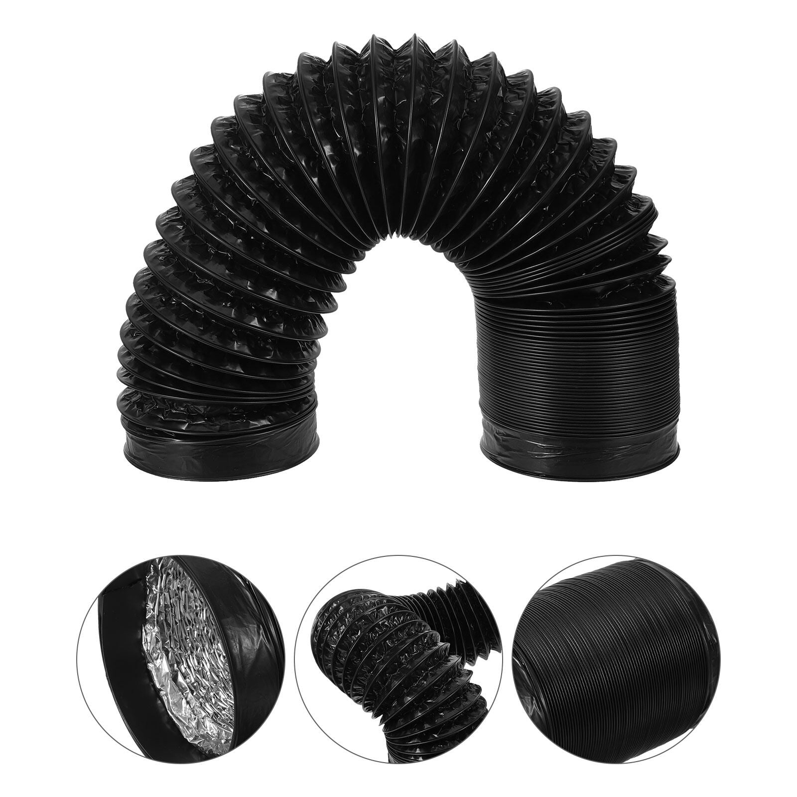 Flexible Ducting Dryer Exhaust Vent Aluminum Pipe Hose Black Vents ...