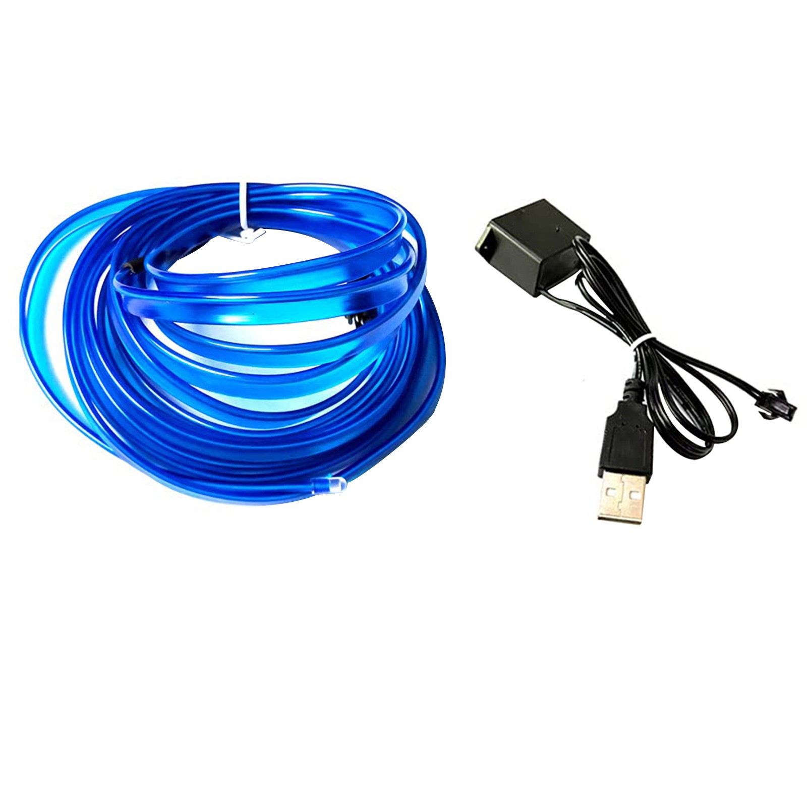 Flexible EL Wire Neon Light 5M USB Powered, Red Glow for Party ...