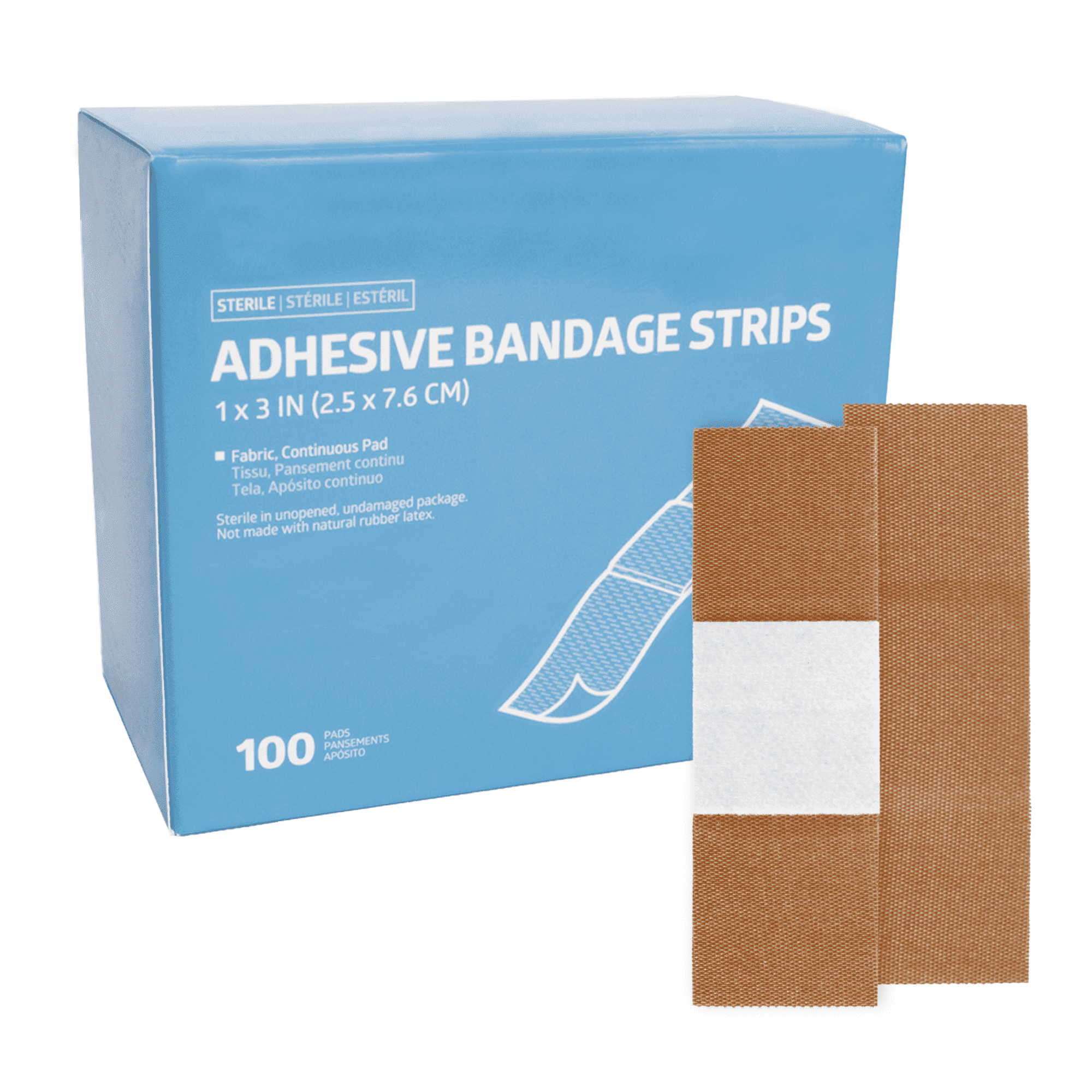 Flexible Fabric Adhesive Bandages, Fabric Strip, 1 in x 3 in, Box of ...