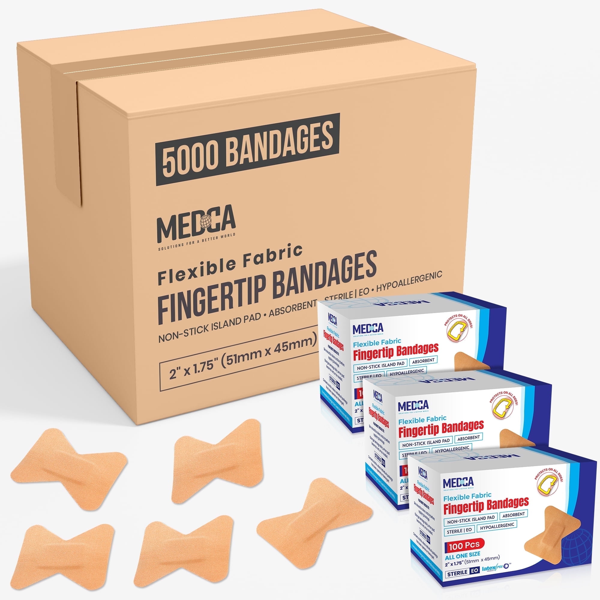 Flexible Fabric Bandages - Flex Fabric Adhesive Bandages Finger-Tip ...