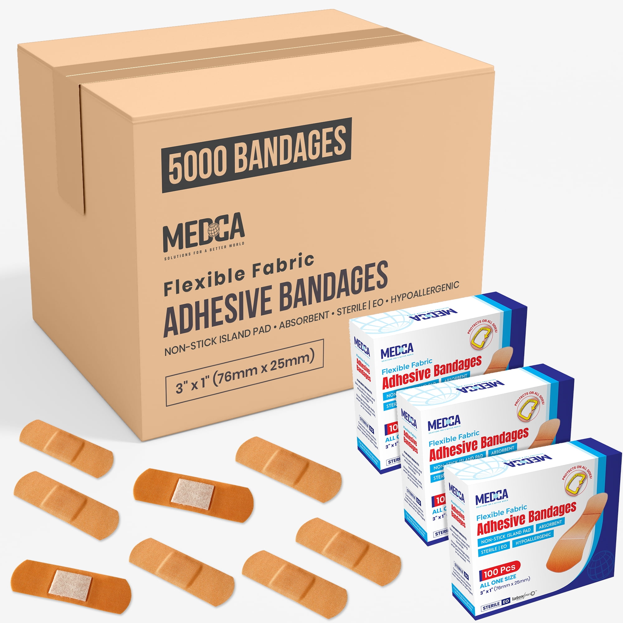 Flexible Fabric Bandages - Flex Fabric Adhesive Bandages Finger-Tip ...