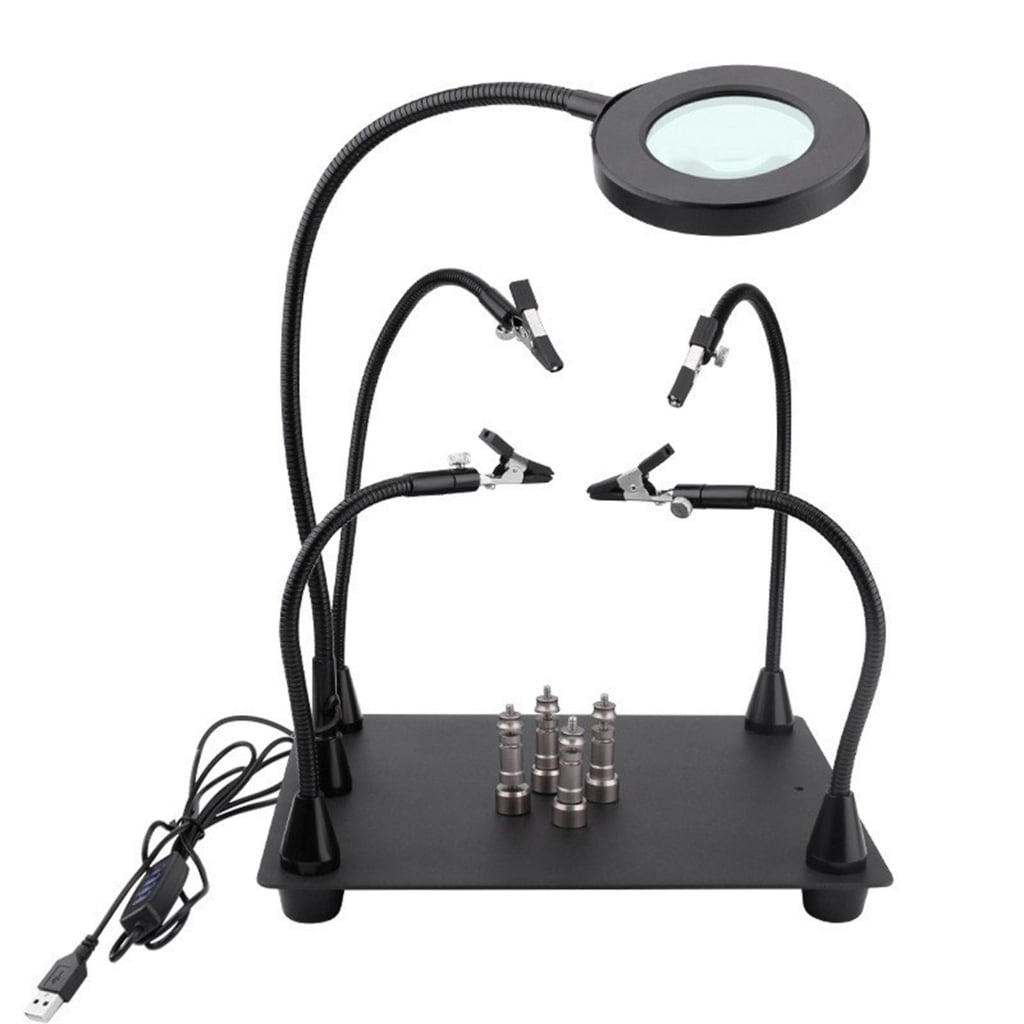 Flexible Fixtures Helping Hands Soldering Station 6x Magnify Glass for ...