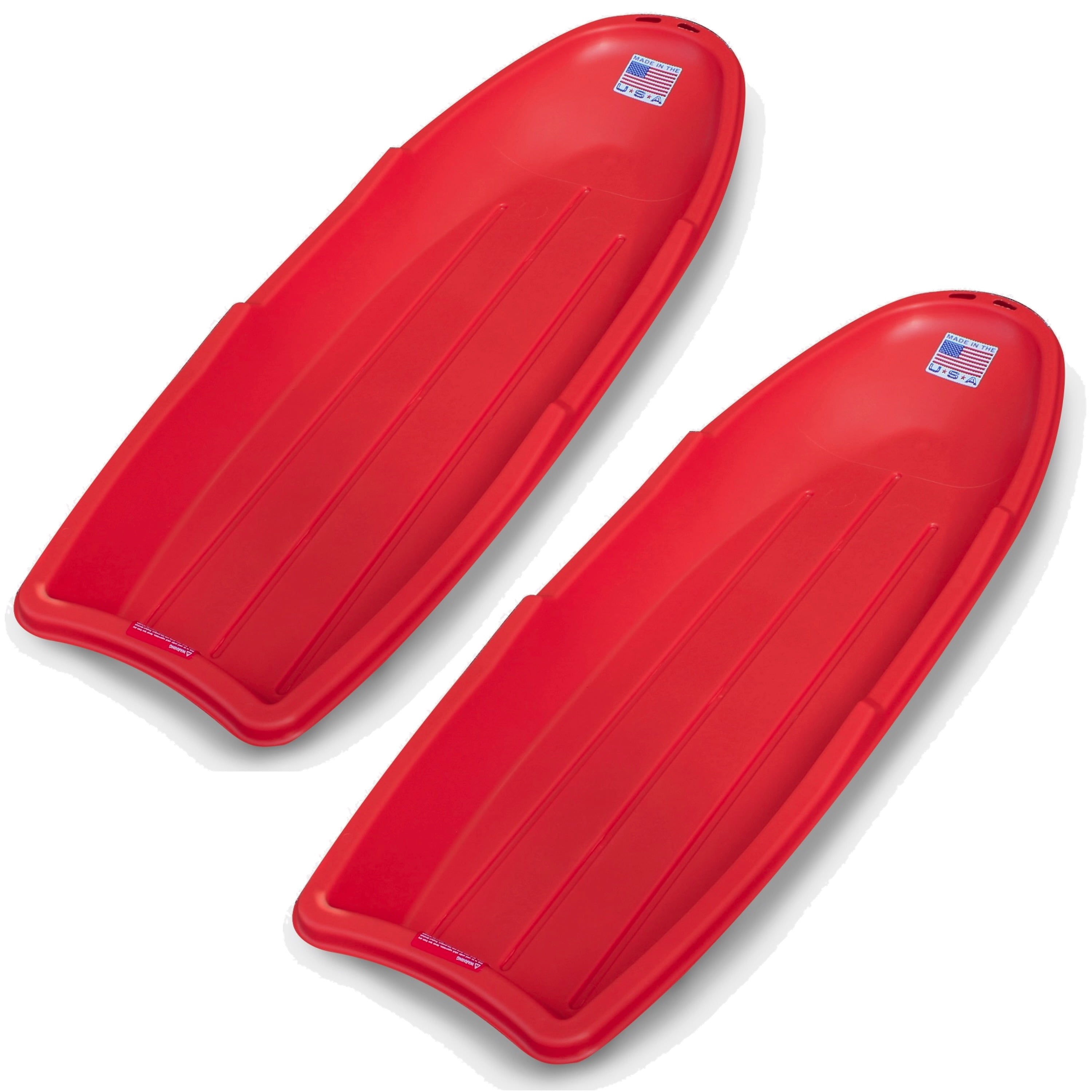 Flexible Flyer Snow Sleds 2-Pack for Kids & Adults, Super-Slick Resin ...