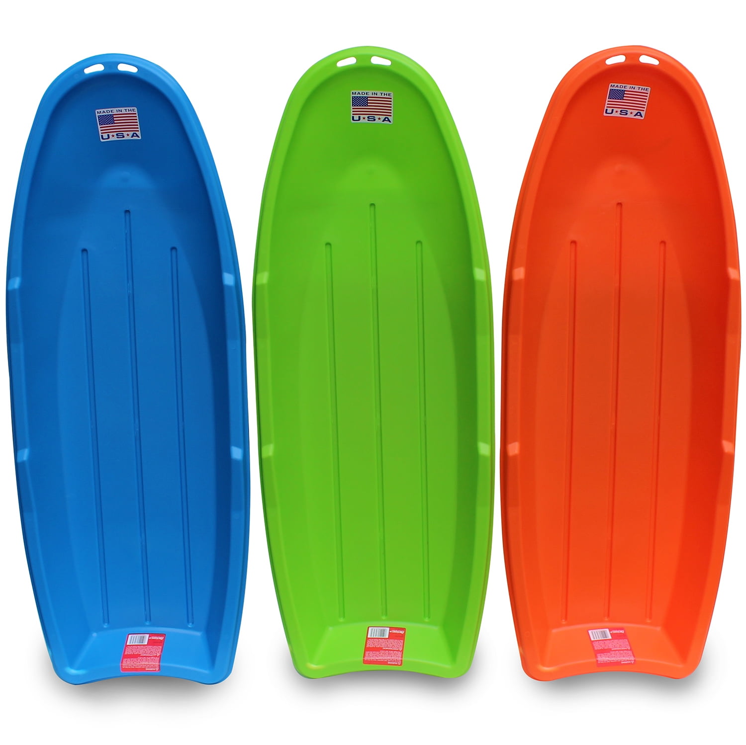 Flexible Flyer Large Plastic Sleds for Kids & Adults, 3-Pack - Blue ...