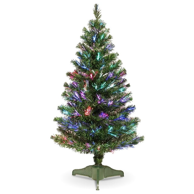 Flexible Flyer 4 ft Pre-Lit Fiber Optic Christmas Tree. 800 Multi-Color ...