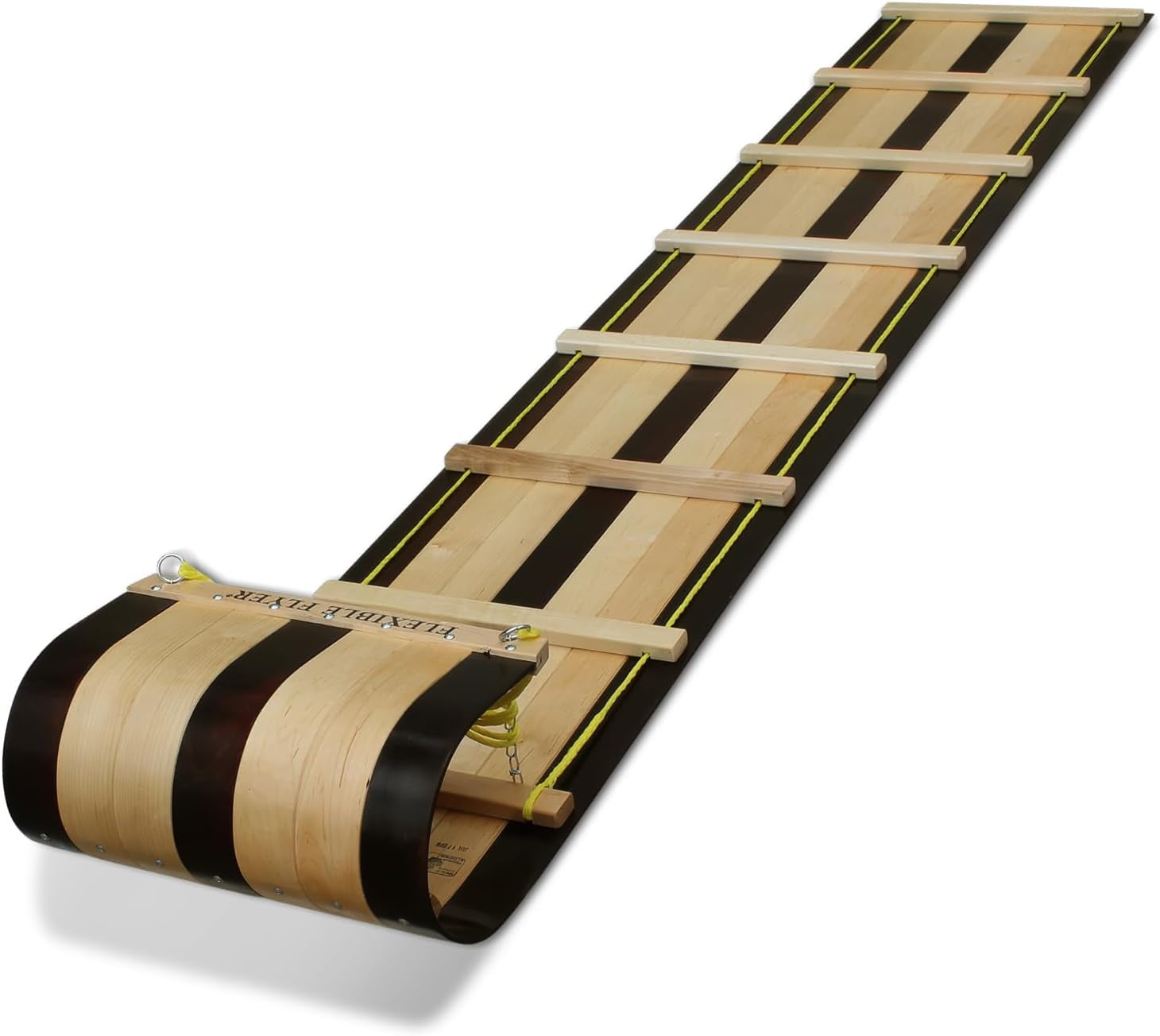 Flexible Flyer 6 Foot Classic Wood Toboggan Sled for 1 to 3 Riders ...