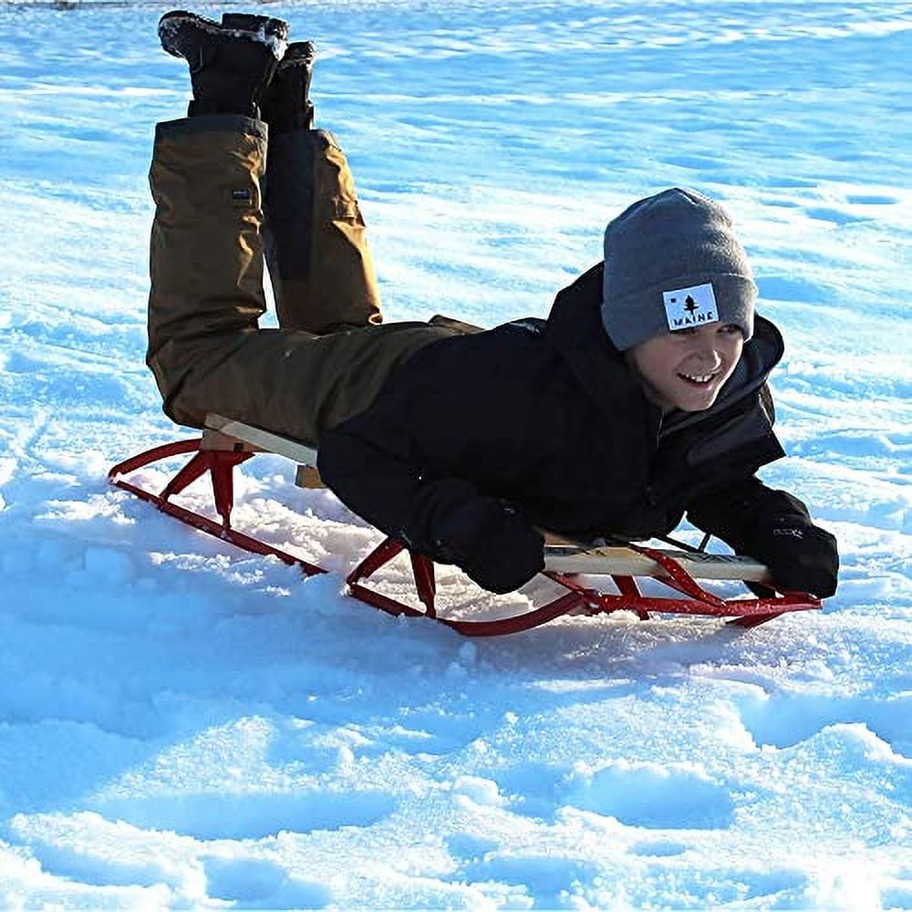 Flexible Flyer Metal Runner Sled. Steel & Wood Steering Snow Slider ...
