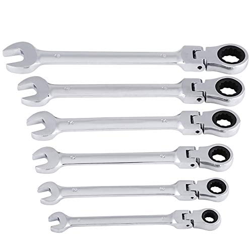 Flexible Head Wrench Set, 12Pcs Combination Ratcheting Wrench ...