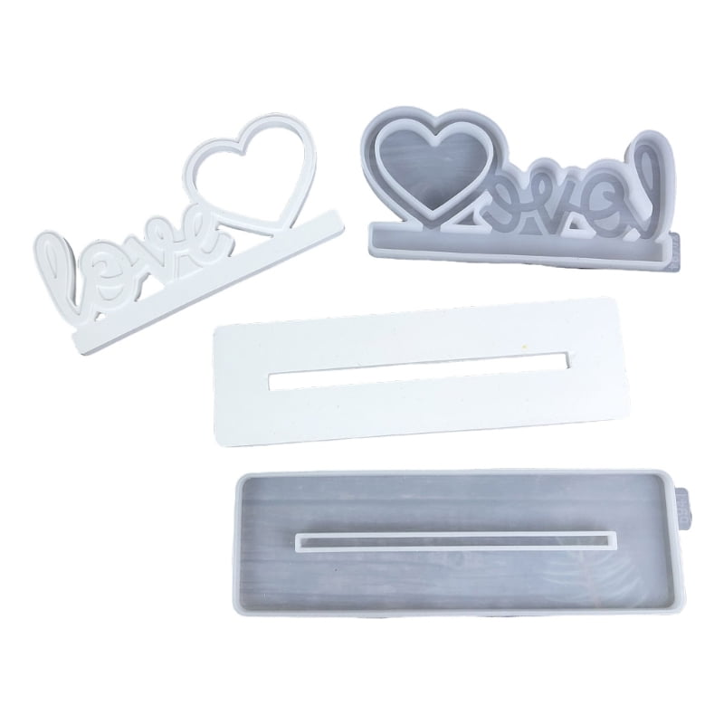Flexible Heart Shaped Epoxy Resin Mold Set for DIY Photo Frames and ...