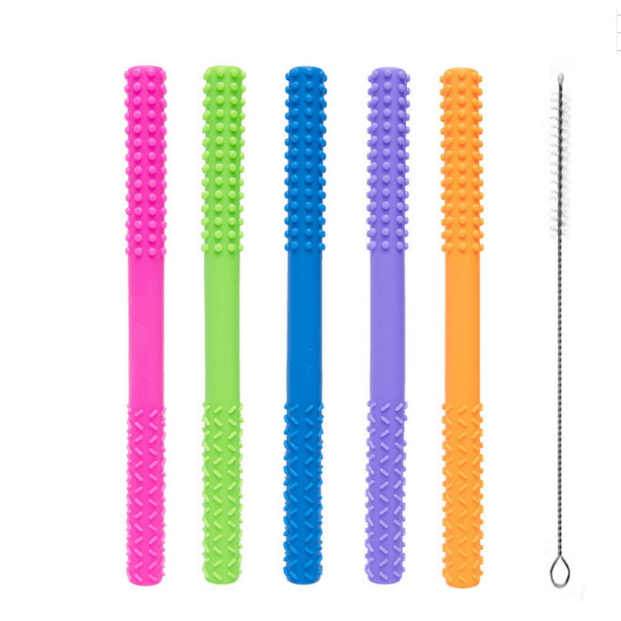 Flexible Hollow Teething Tubes (5 Pack-6.8 Inches), Soft Silicone ...