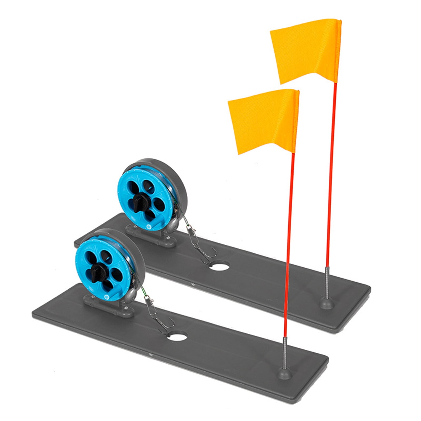 Flexible Ice Fishing Poles Rod with Flag Marker Compact Size Ideal for ...