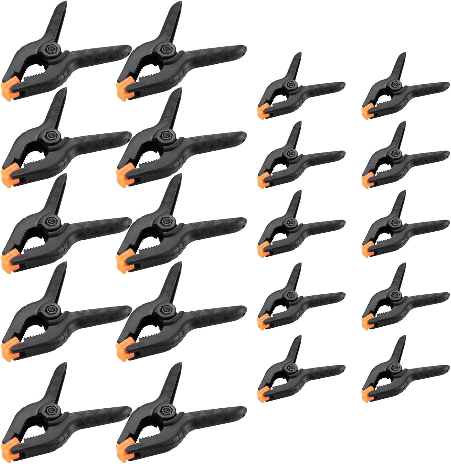 Flexible Jaw Pad Spring Clamp, 20 Heavy Duty Nylon Plastic Clips For ...