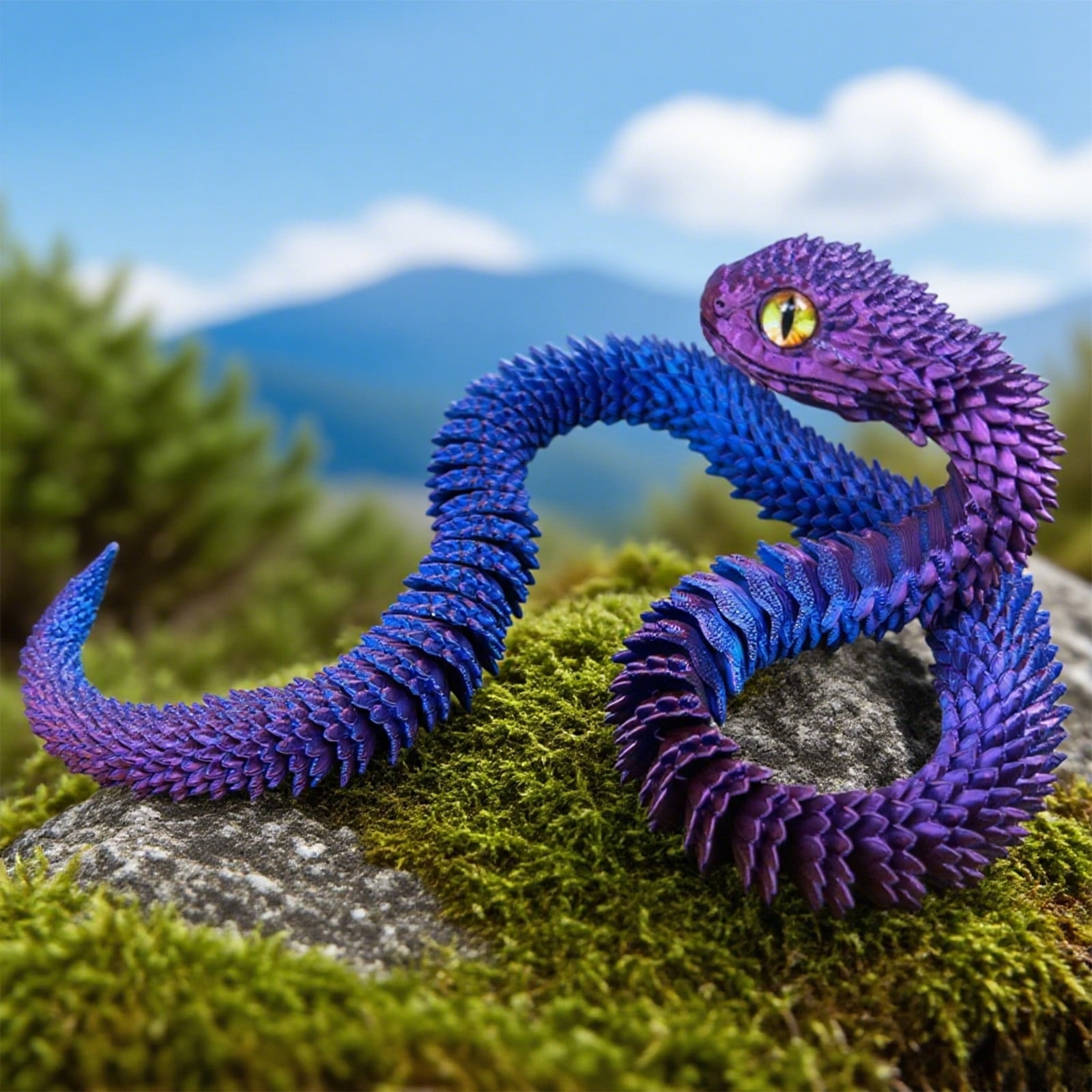 Flexible Joint Realistic 3D Printed Snake Toy for Desk Decor, Lifelike ...