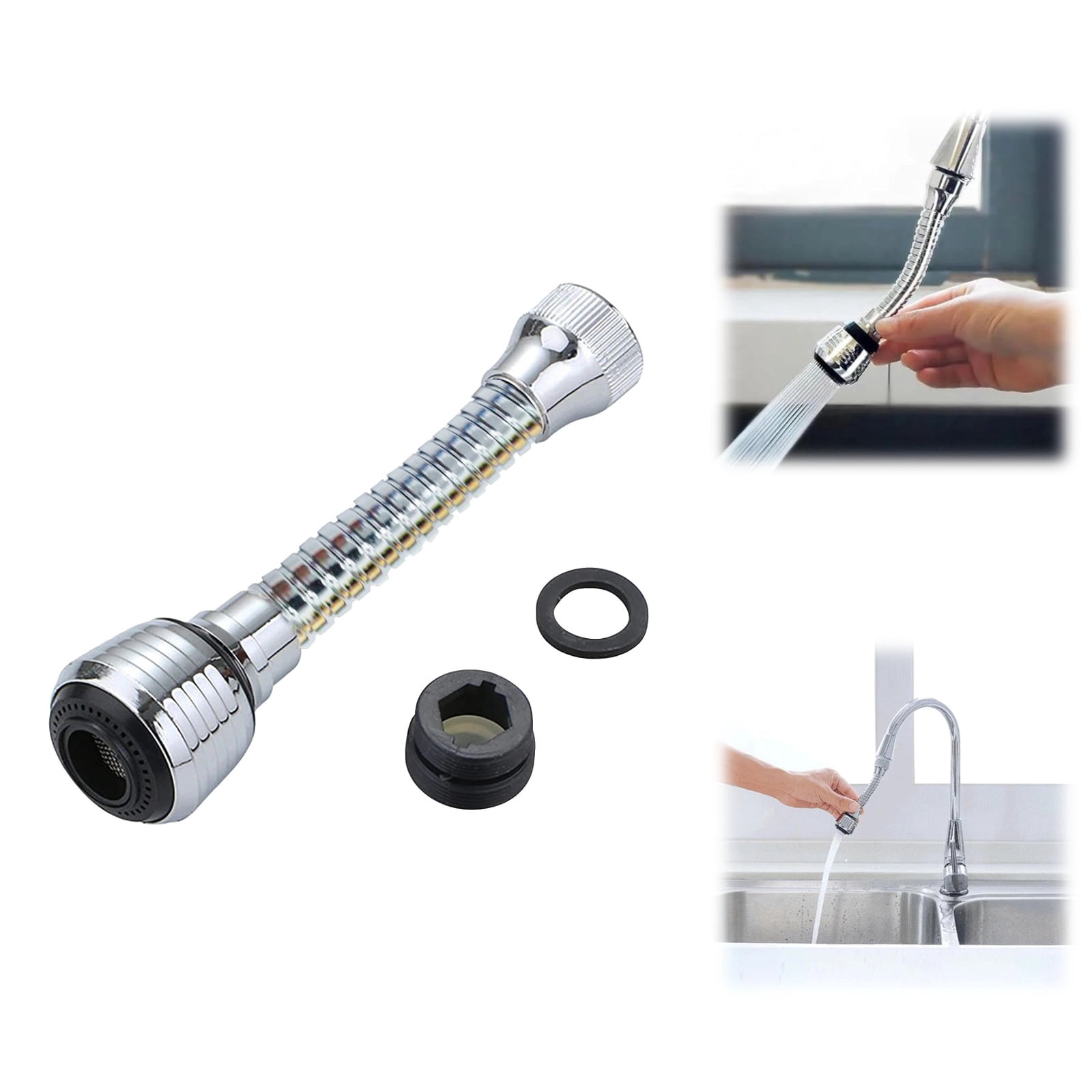 Flexible Kitchen Faucet Extension Sprayer with 360° Rotation, Dual ...