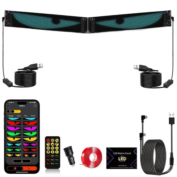Flexible LED Car Display with Devil's Eye & Logo Animation, Remote ...