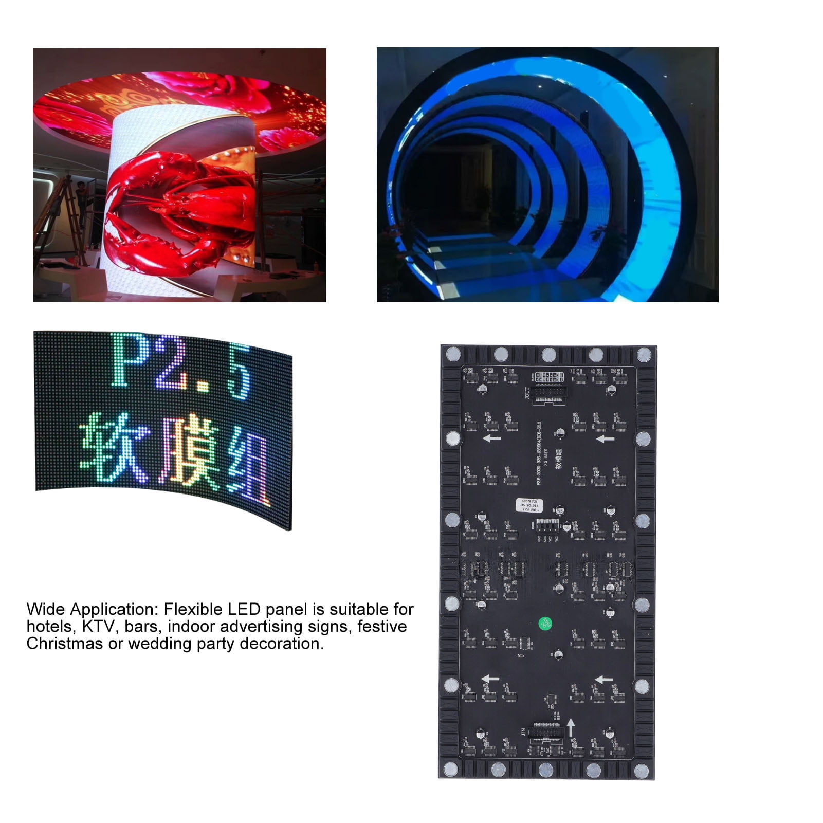 Flexible LED Panel 208x104 Pixels Full Color LED Matrix Panel for Hotel ...