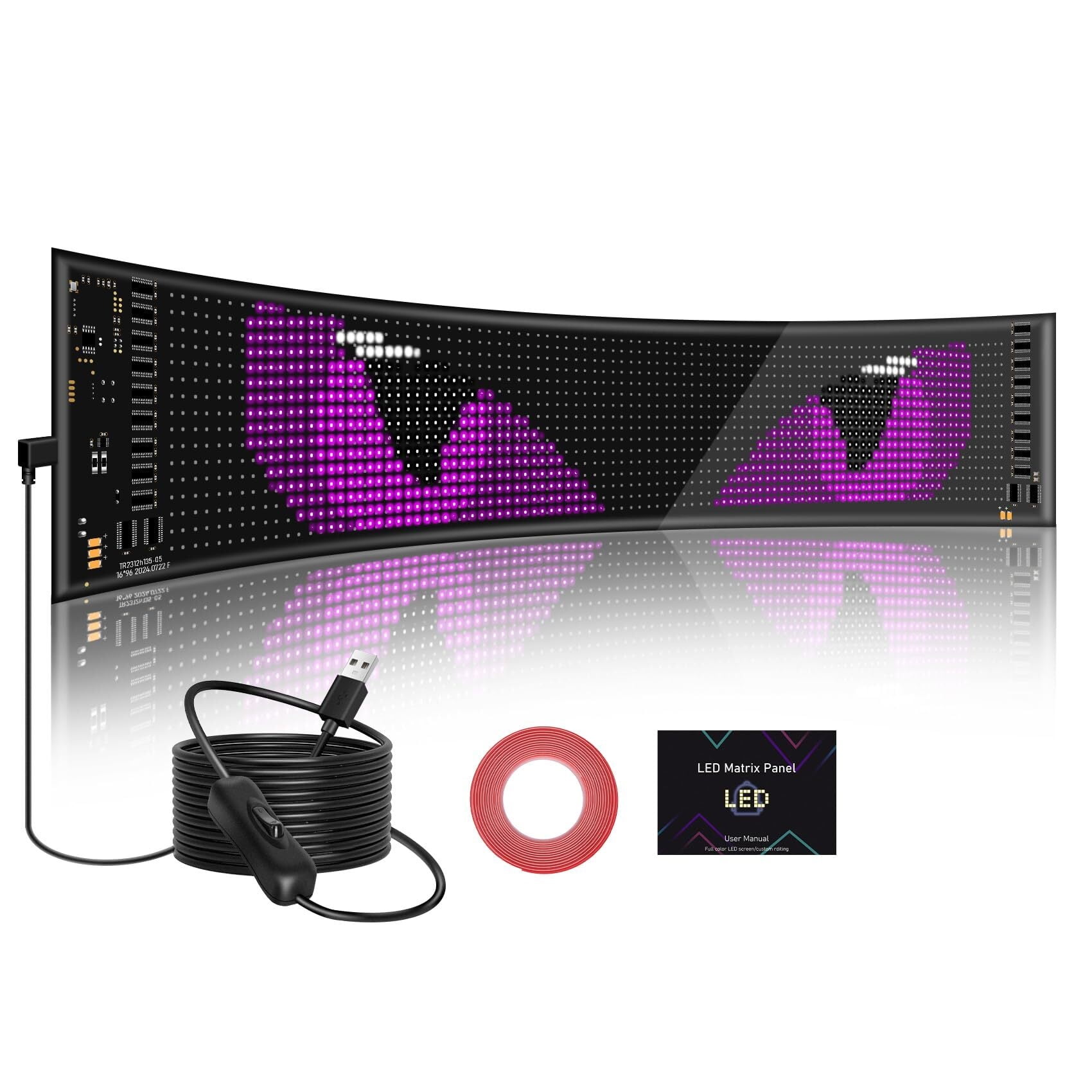 Flexible Led Digital Display, Devil Eyes Light for Cars 4.7x23.4 Inch ...