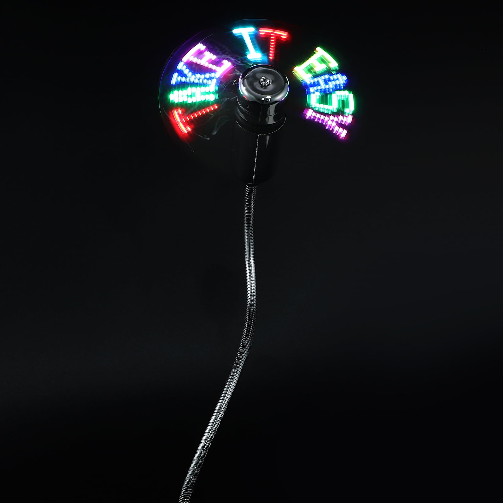 Flexible Mini USB LED Cooling Flashing Fan Programmable Edit Word for ...