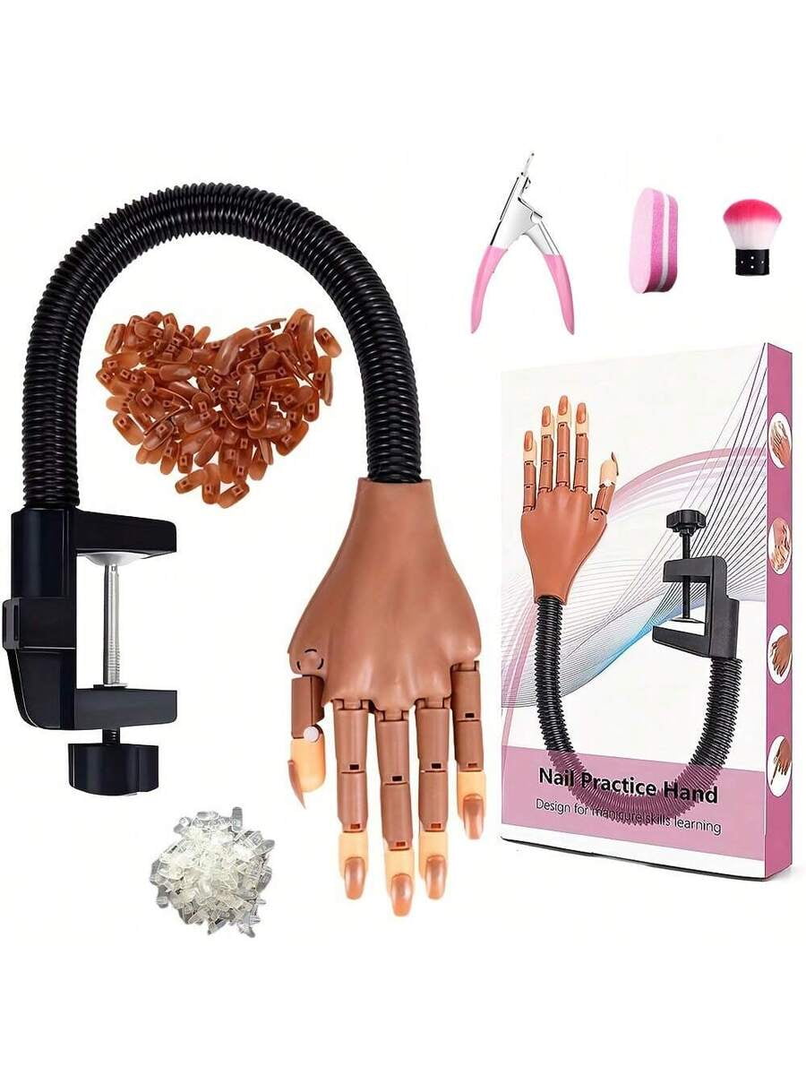 Flexible Nail Practice Hand Kit - 200 Tips & Tools For Beginners ...