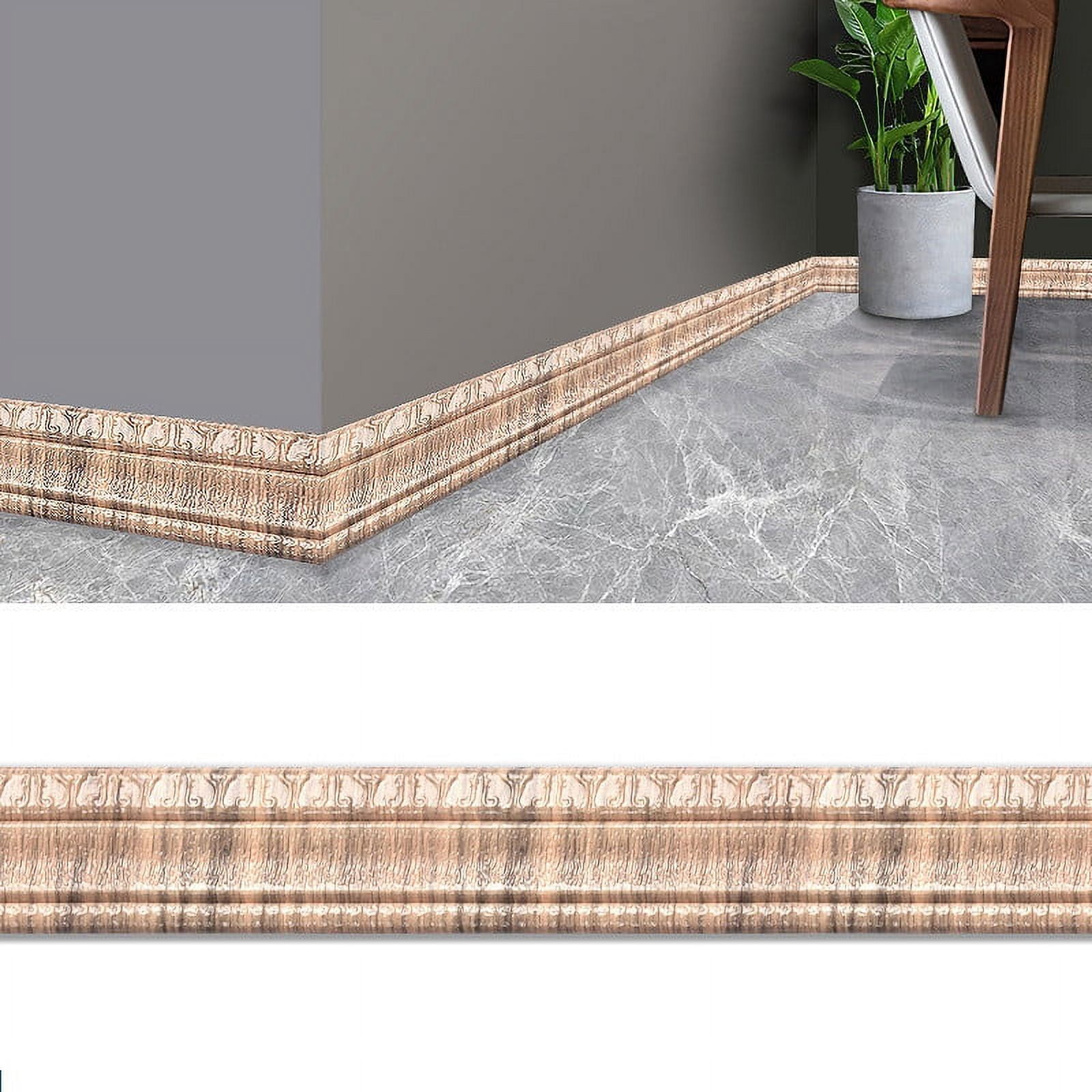 Flexible PVC Foam Wall Molding Trim Self Stick Baseboard Border for ...