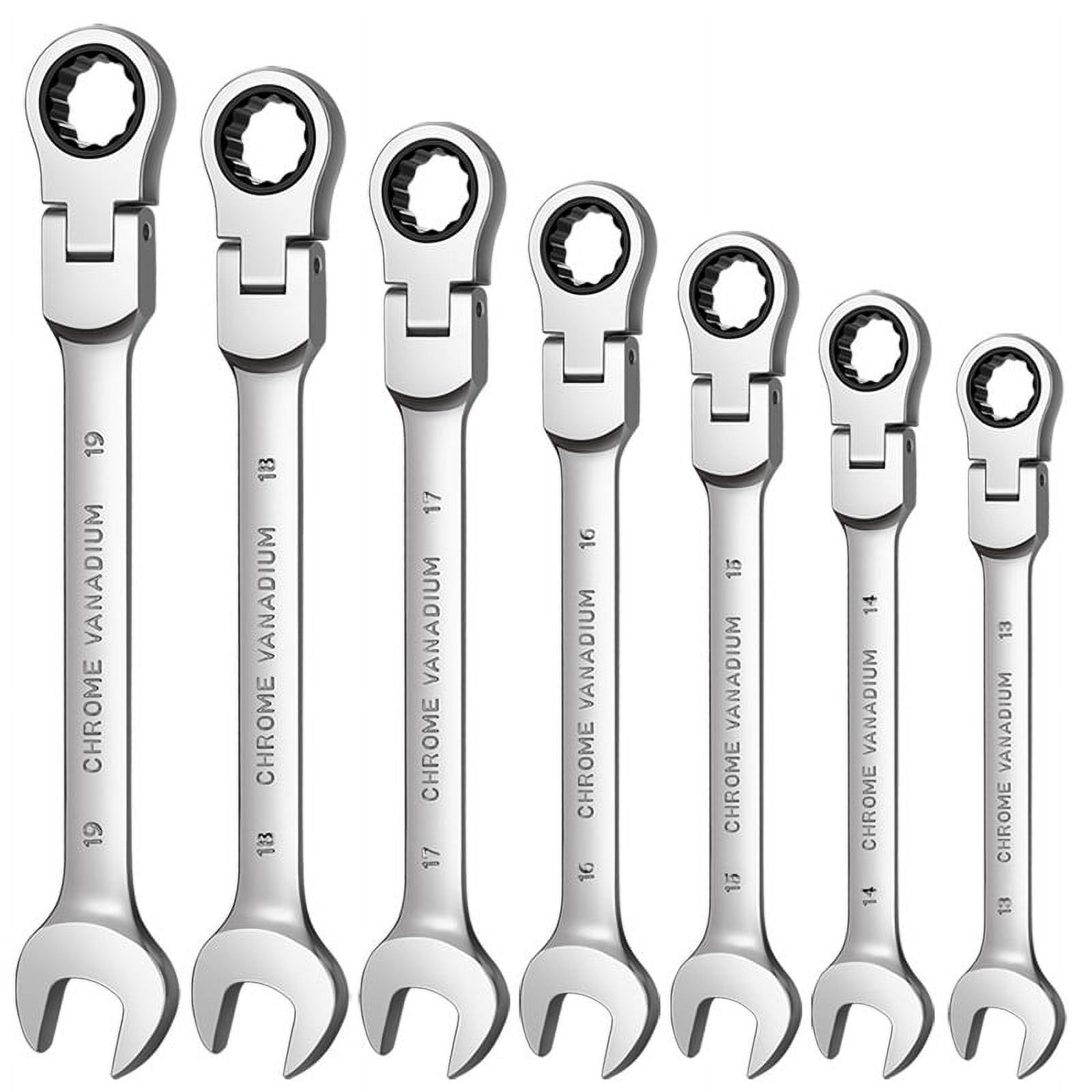 Flexible Pivoting Head Ratchet Wrench Spanner Garage Metric hand Tool ...