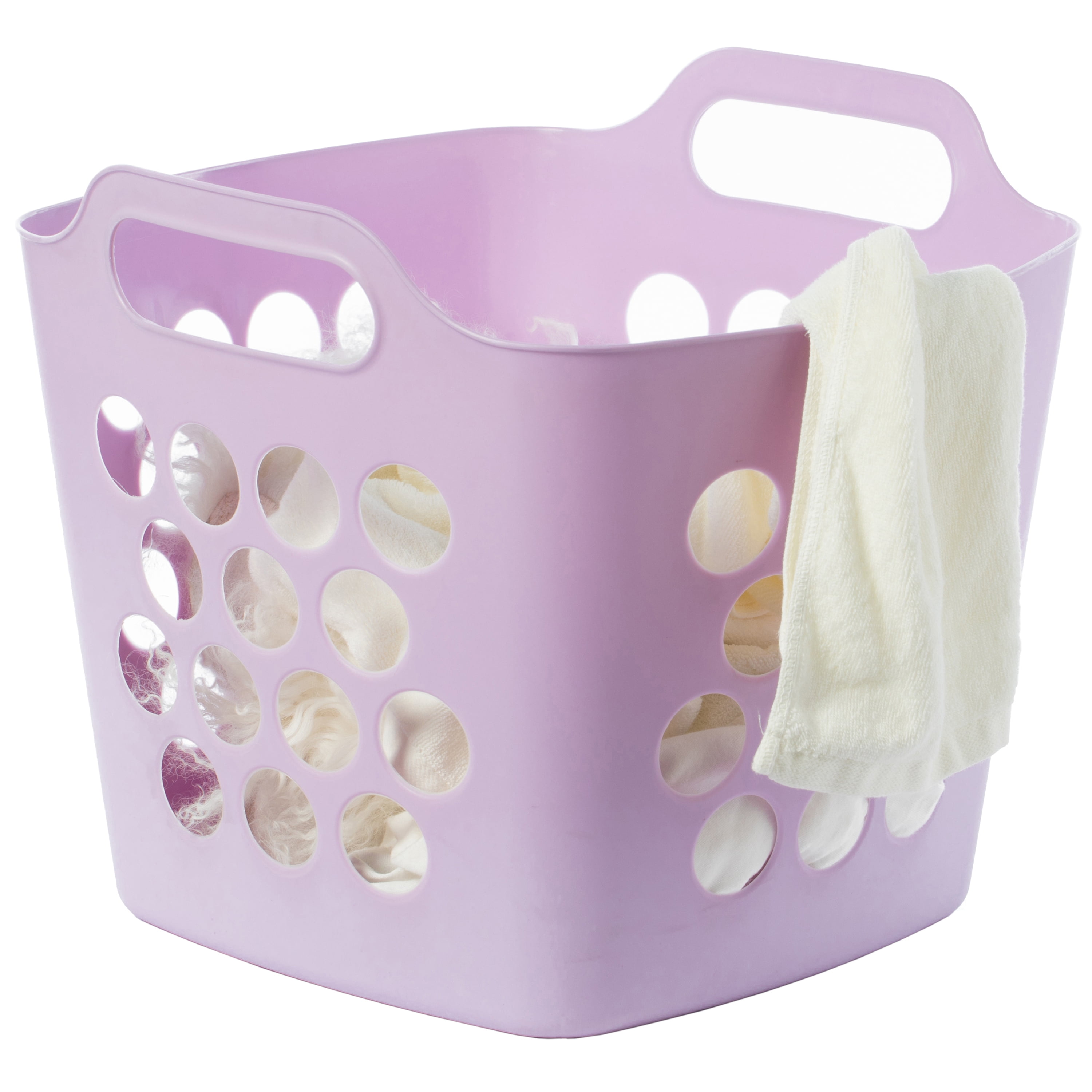 Flexible Plastic Carry Laundry Basket Holder Square Storage Hamper with ...