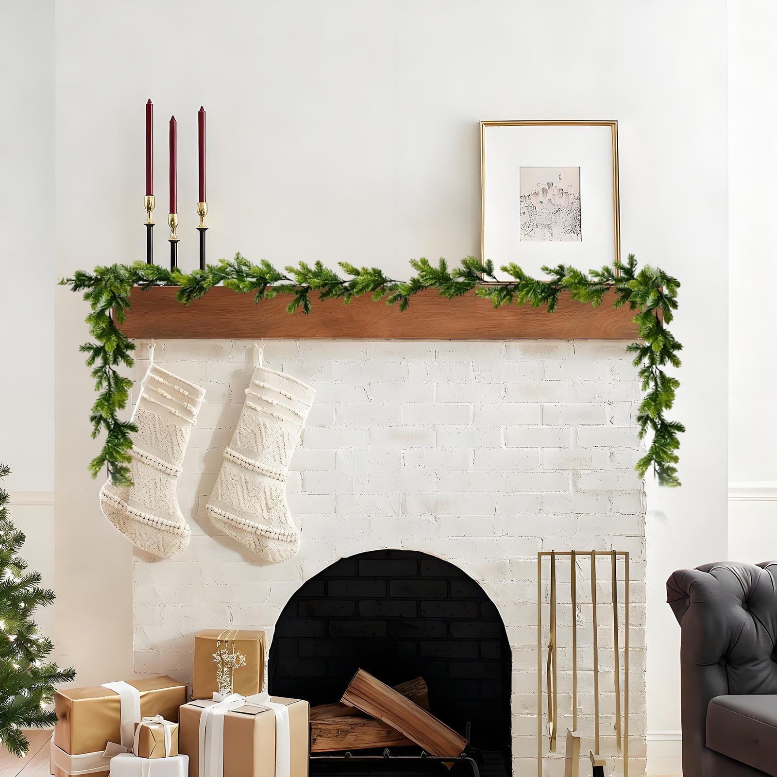 Flexible Plastic Christmas Garland for Door and Staircase Holiday ...