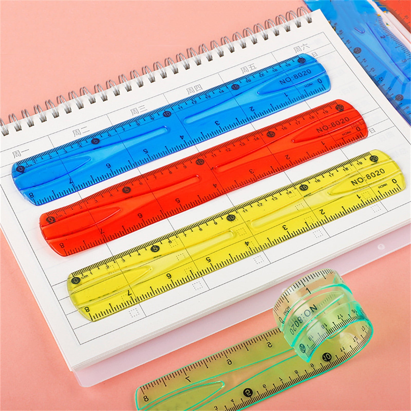 Flexible Plastic Ruler | 20cm Super Elastic Translucent Design | Clear ...