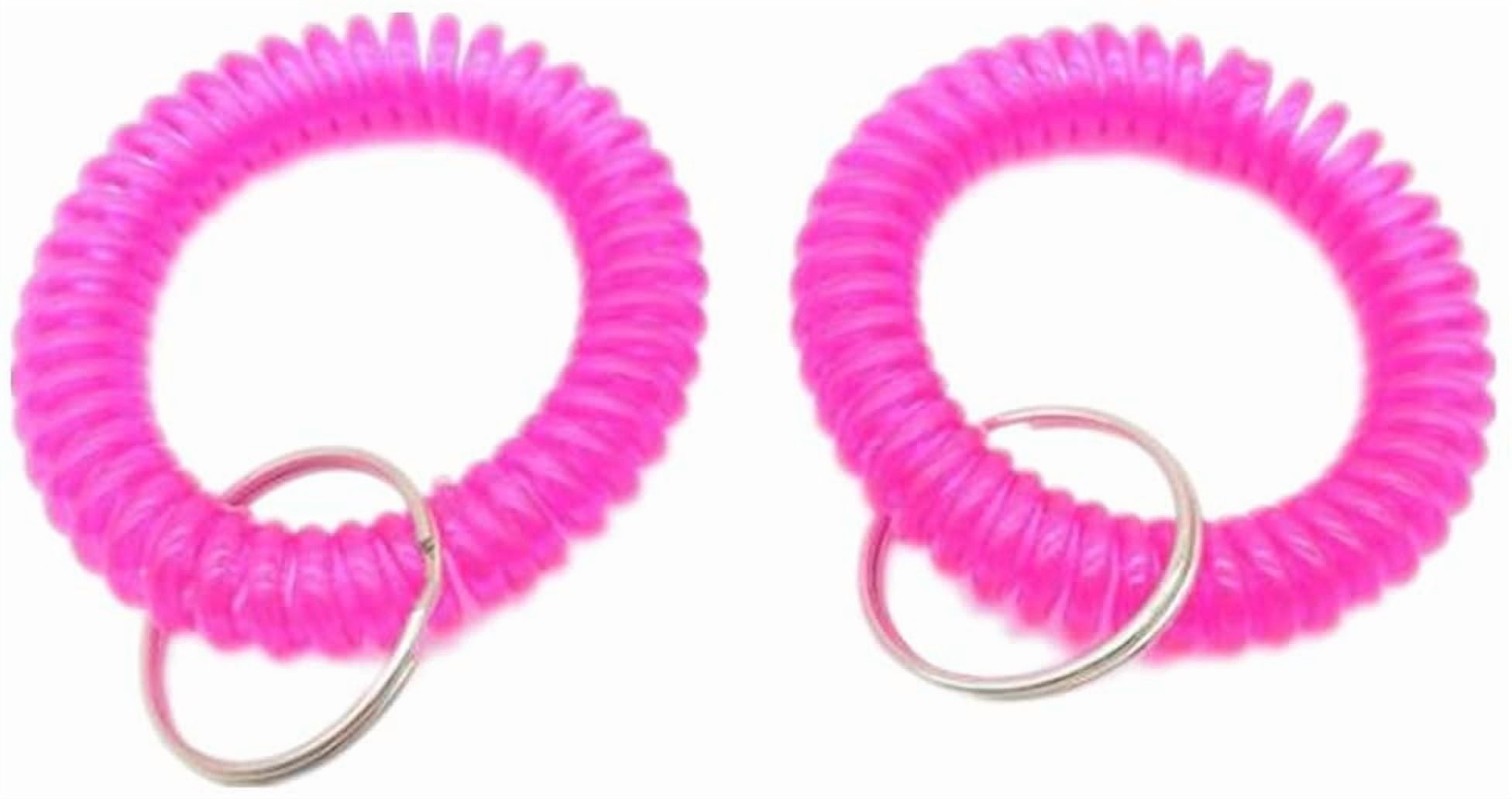Flexible Plastic Spring Spiral Wrist Coil Band Stretch Key Chain Ring ...