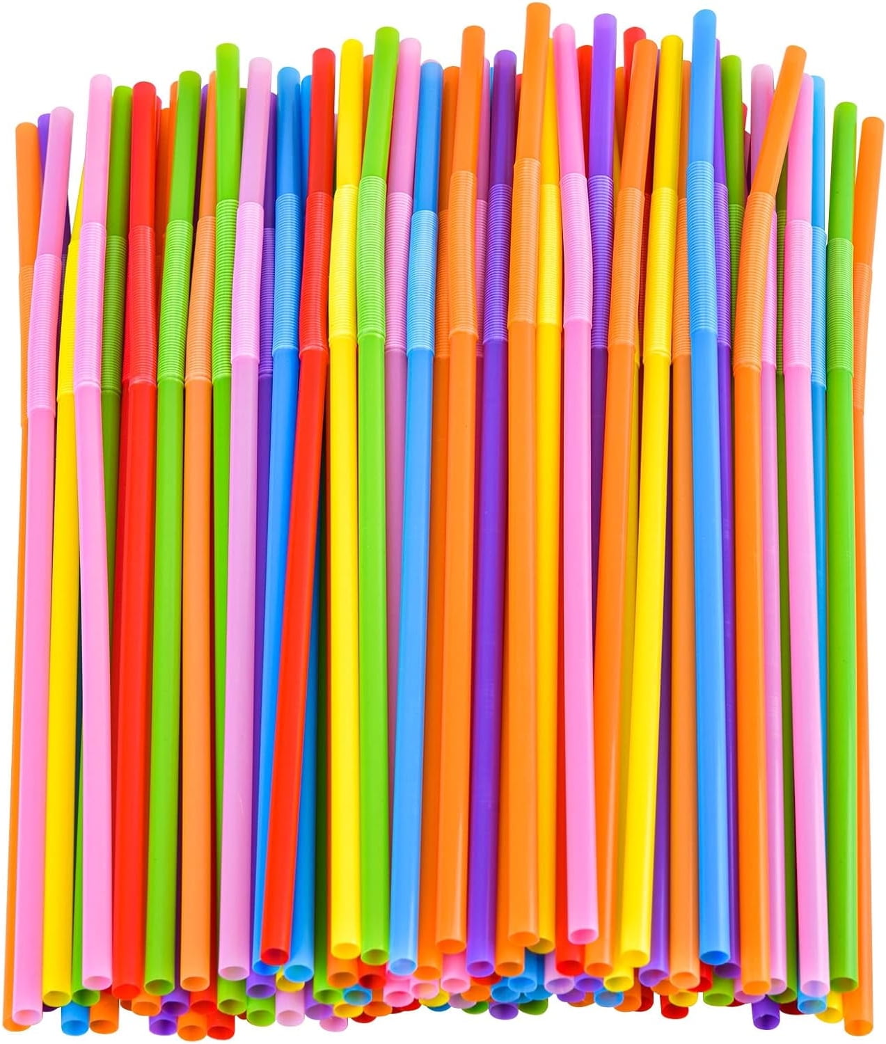 Flexible Plastic Straws, Colorful Disposable Bendy Party Fancy Straws ...