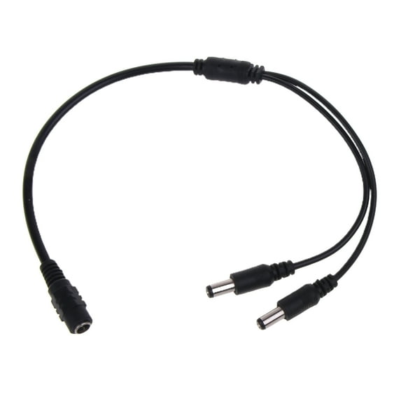 Flexible Power 1Female to 2Male 5.5mmx2.1mm Power Cable Replacement ...