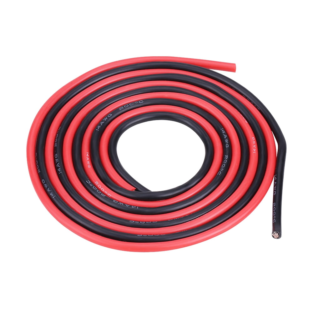 Flexible RC Silicone Cable Tinned Copper Stranded Wire 1 Meter Red + 1 ...