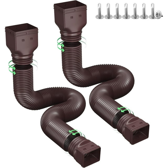 Rain Gutter Downspout Extensions Flexible, Drain Downspout Extender ...